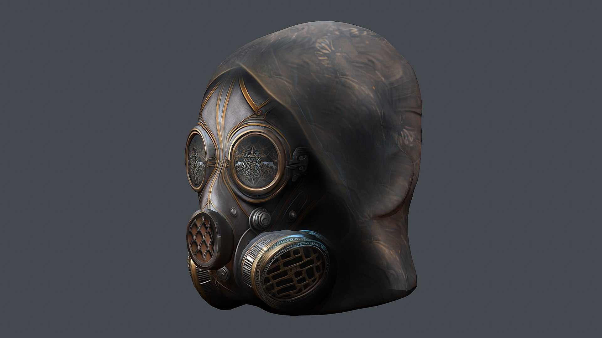 3D Gas mask protection plastic Black - TurboSquid 2026330