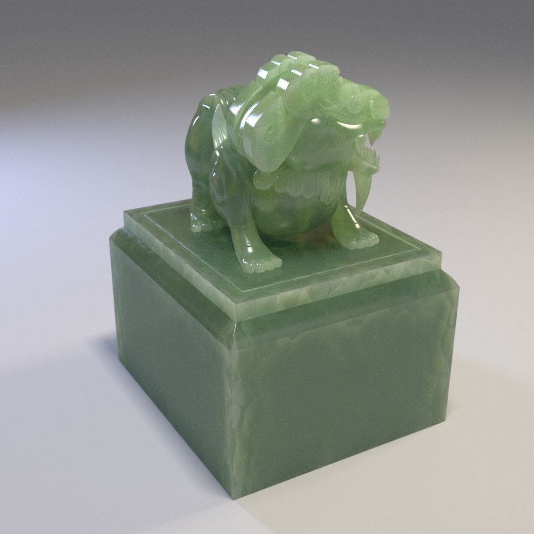 3d Lion Chop Jade