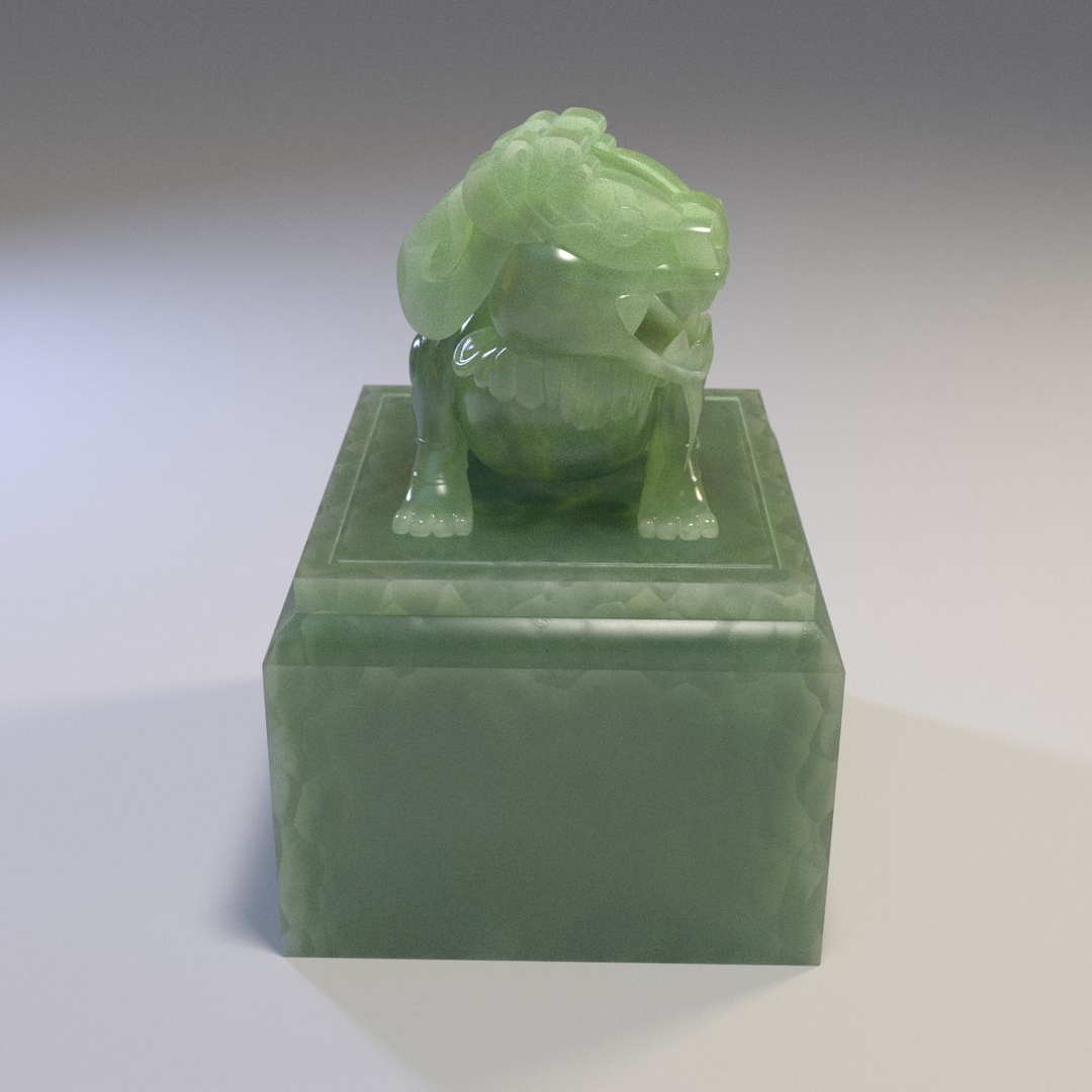 3d Lion Chop Jade