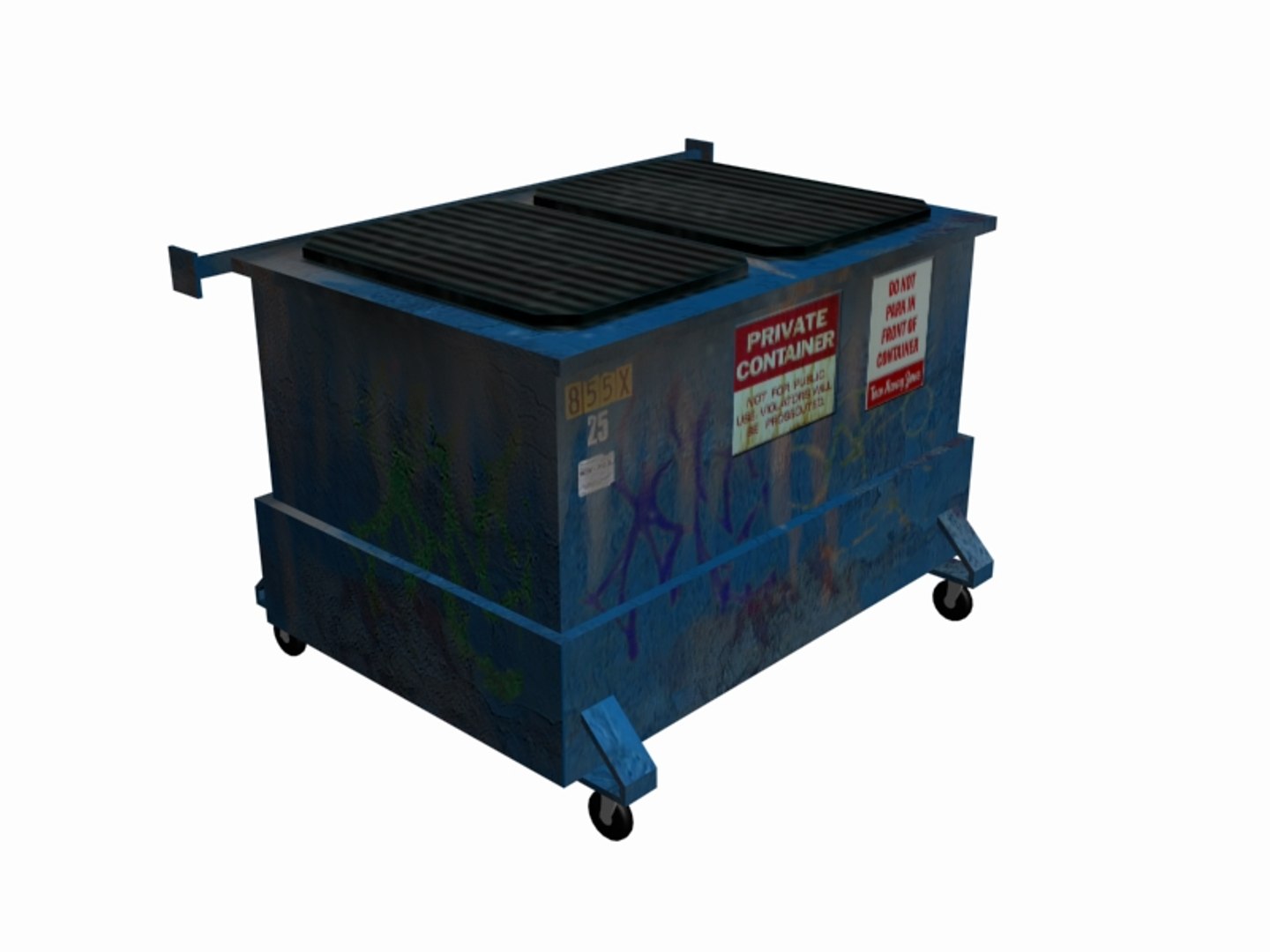 3d trash dumpster model