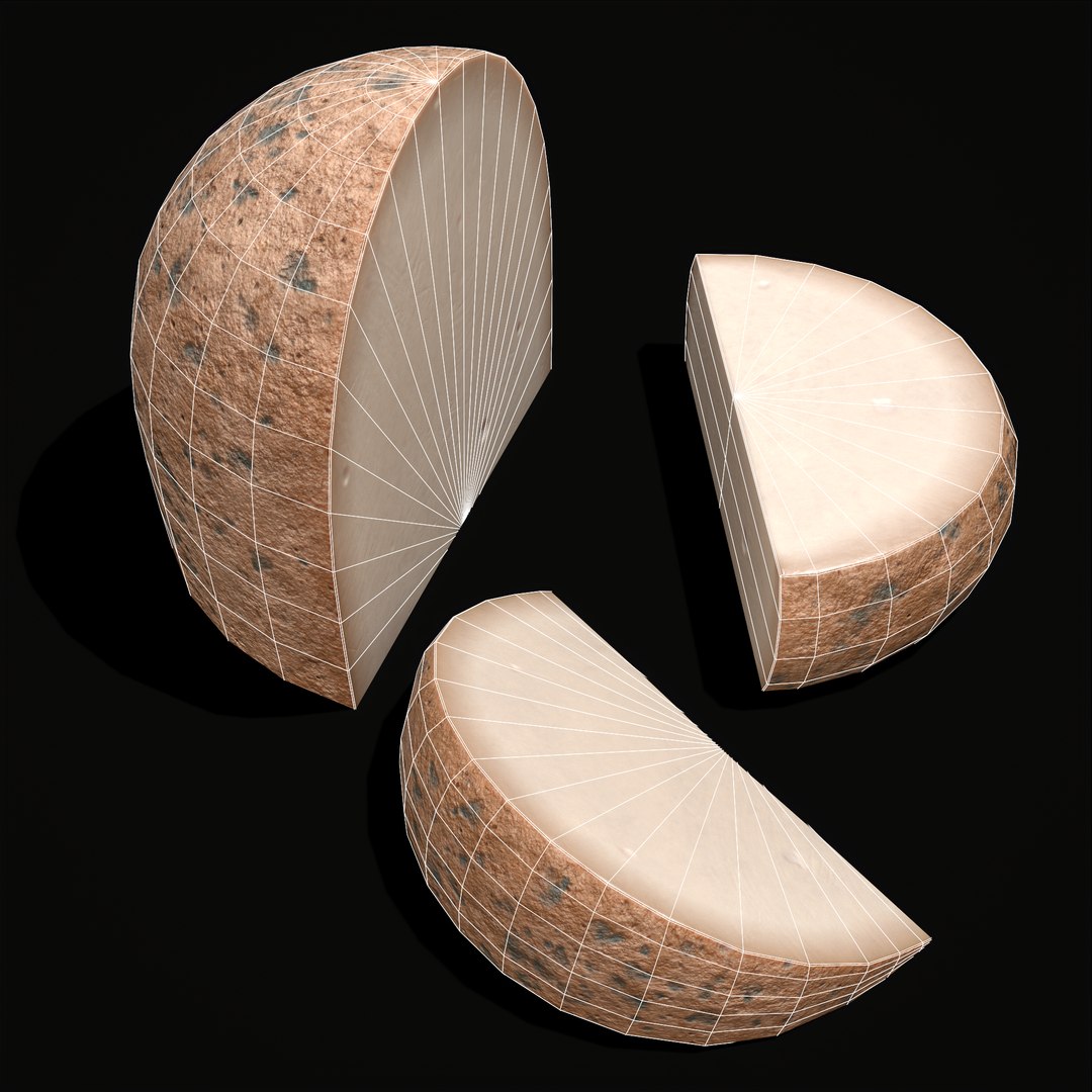 3D Medium Gouda Cheese Chunks Model - TurboSquid 1941073