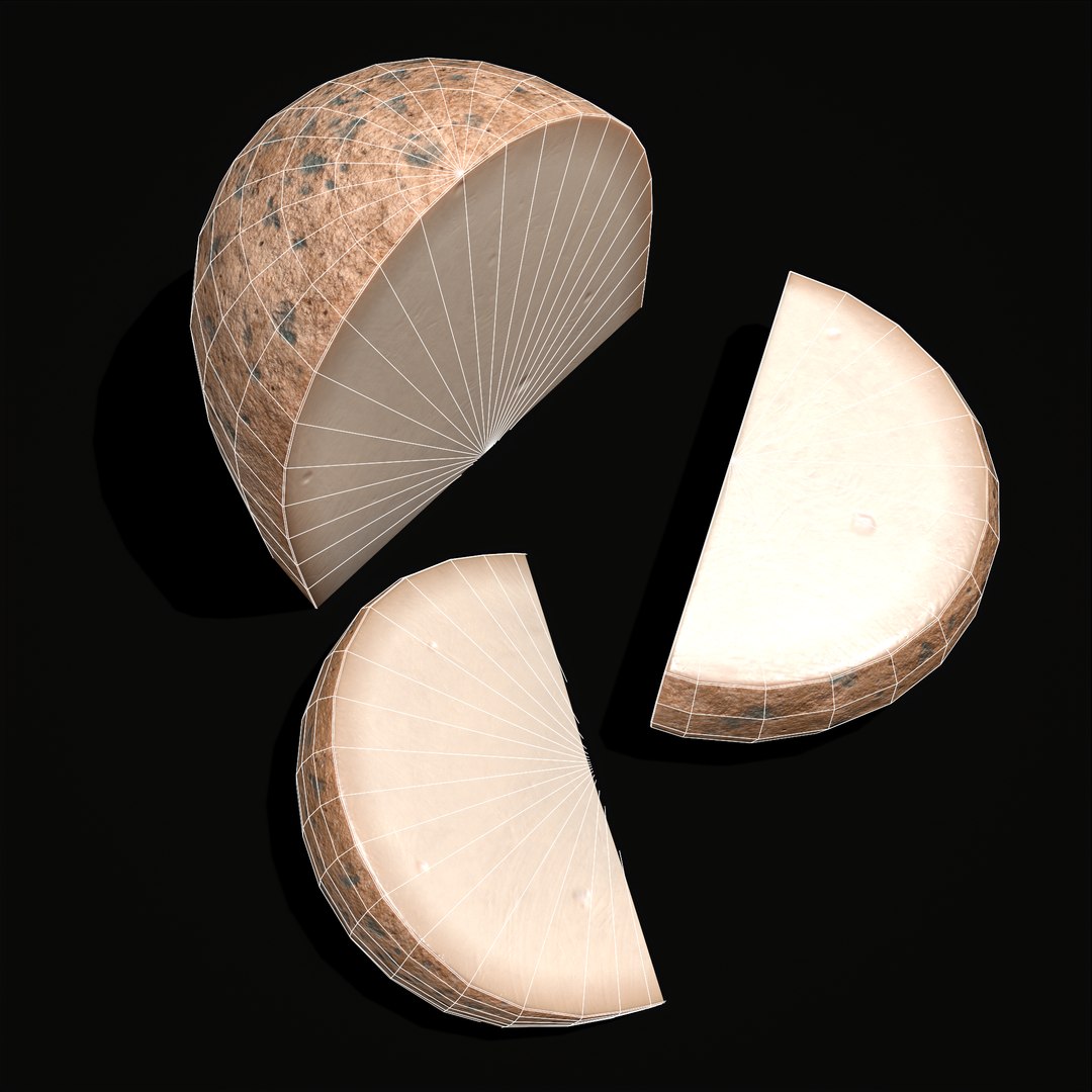3D Medium Gouda Cheese Chunks Model - TurboSquid 1941073