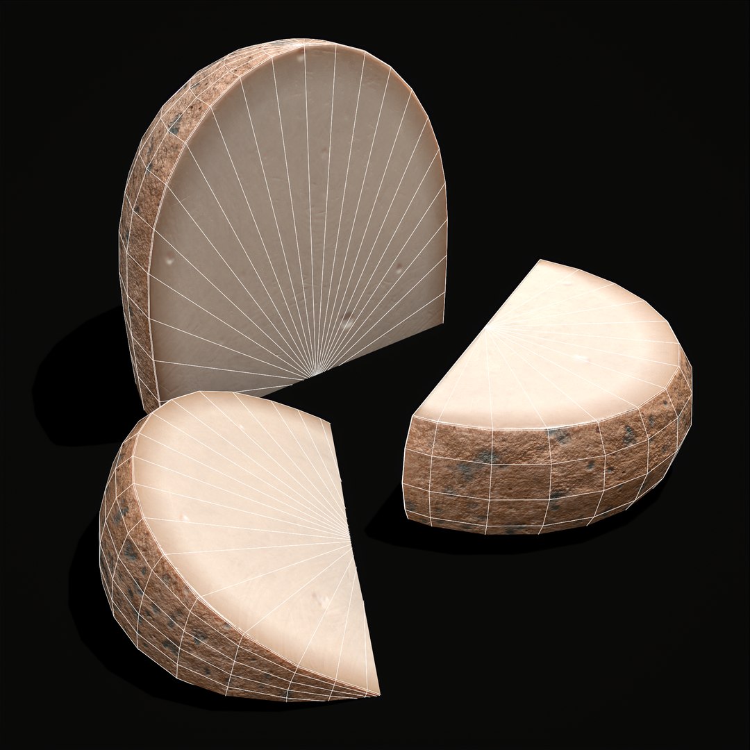 3D Medium Gouda Cheese Chunks Model - TurboSquid 1941073
