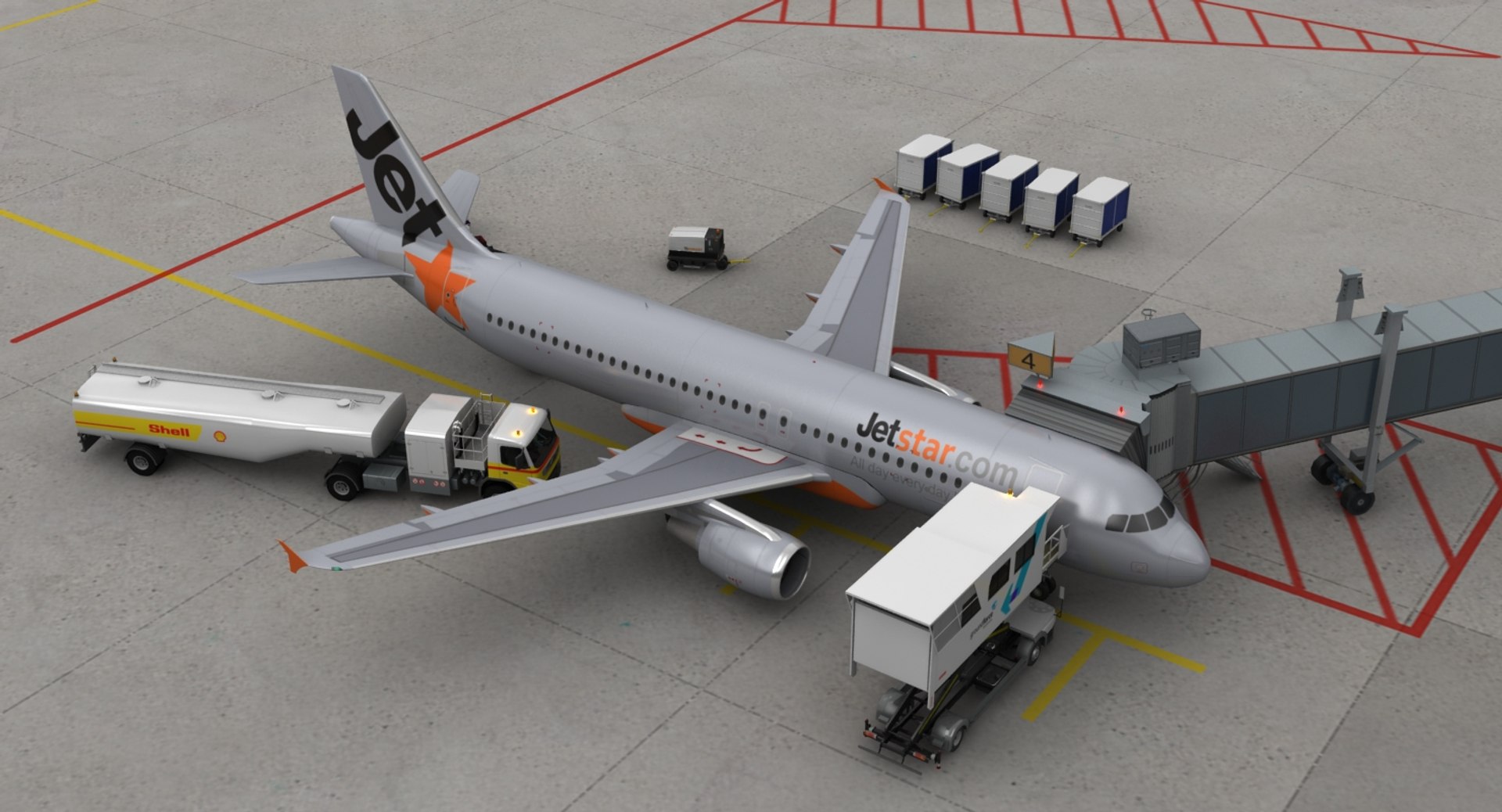 3d model airbus a320 jetstar