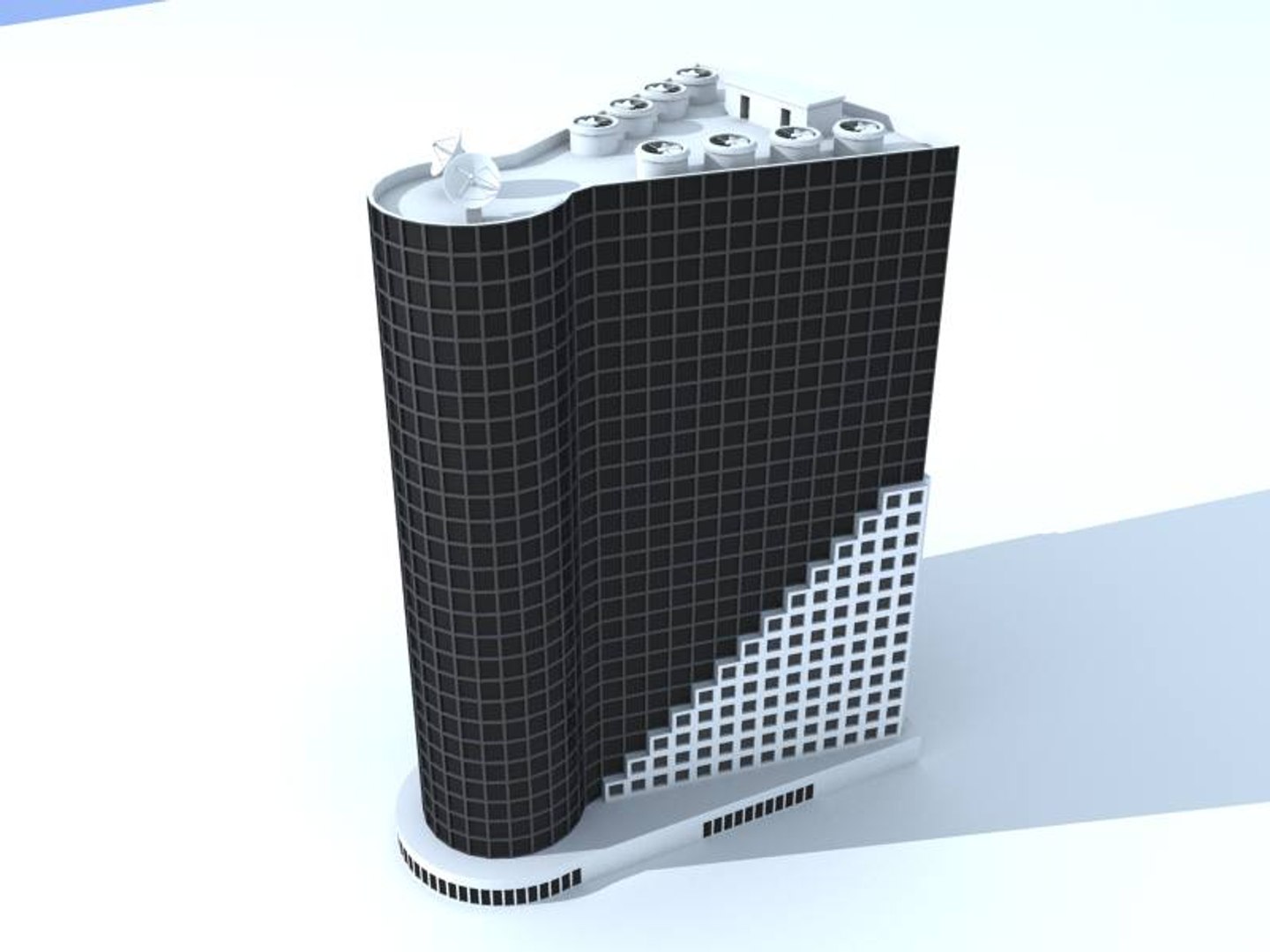 3ds max unique building 5 skyscrapers