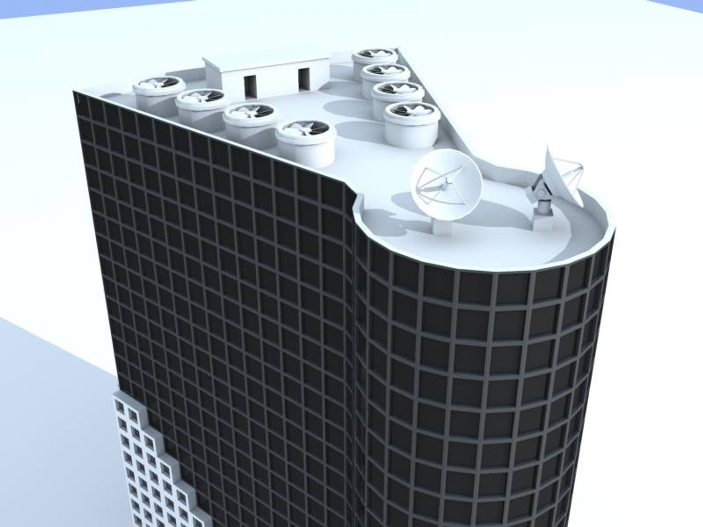 3ds max unique building 5 skyscrapers