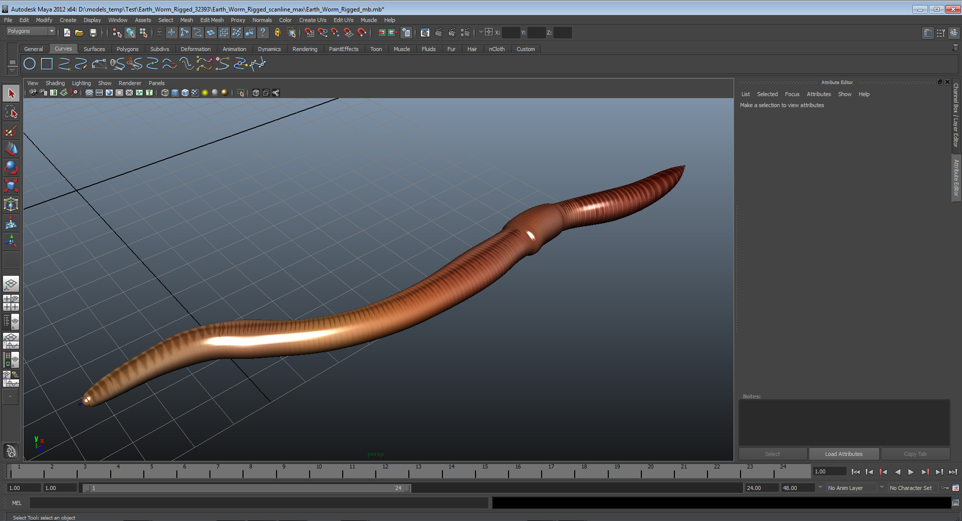 earth worm rigged 3d ma