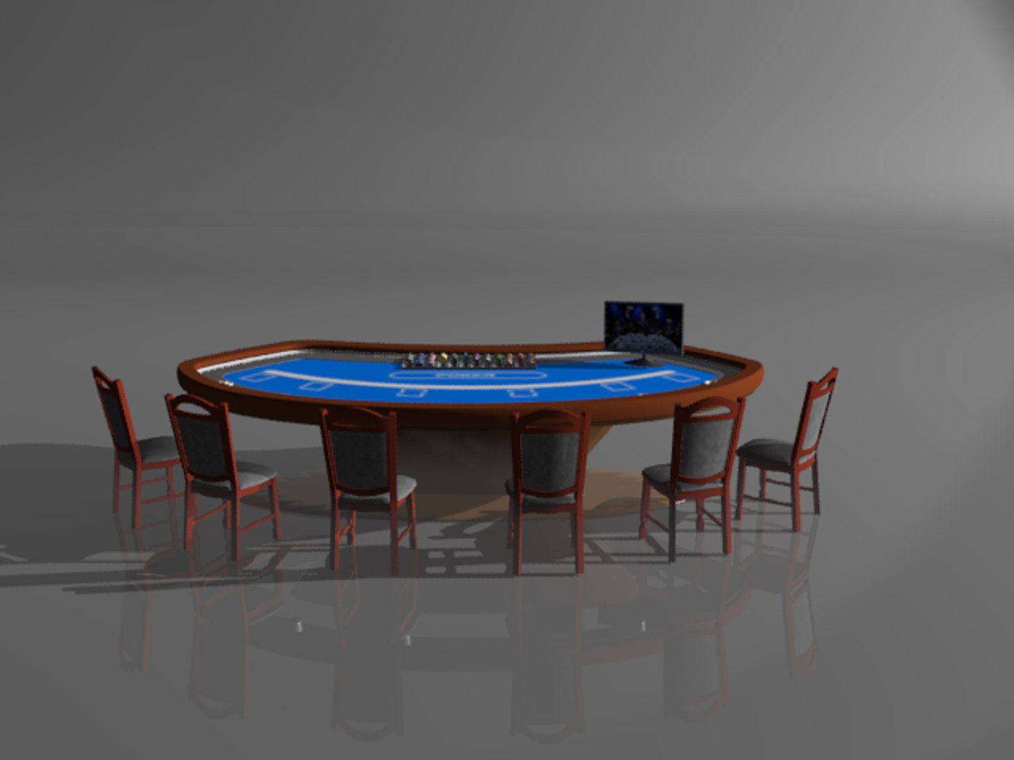 3d model casino poker table