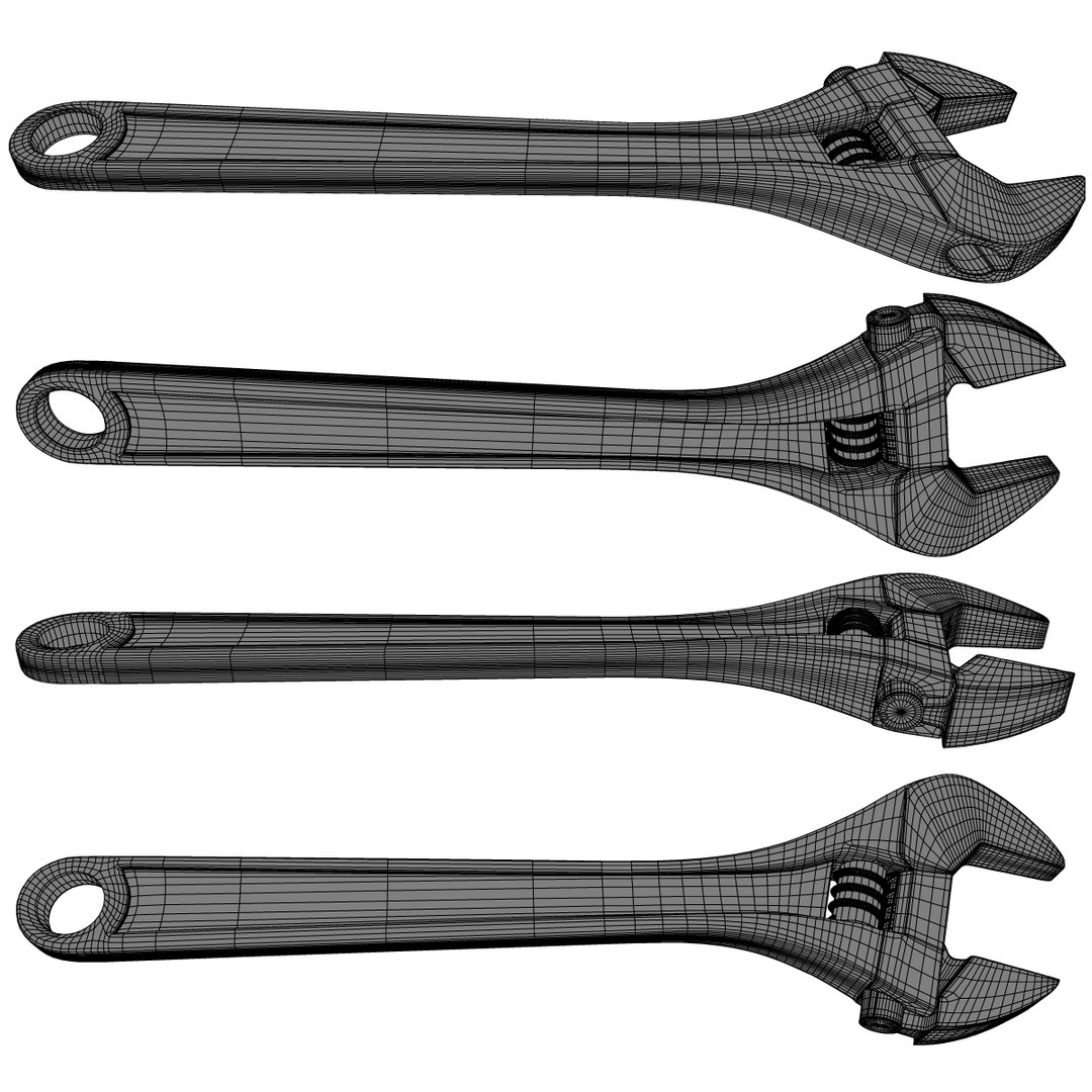 Adjustable spanner 3D model - TurboSquid 1305768