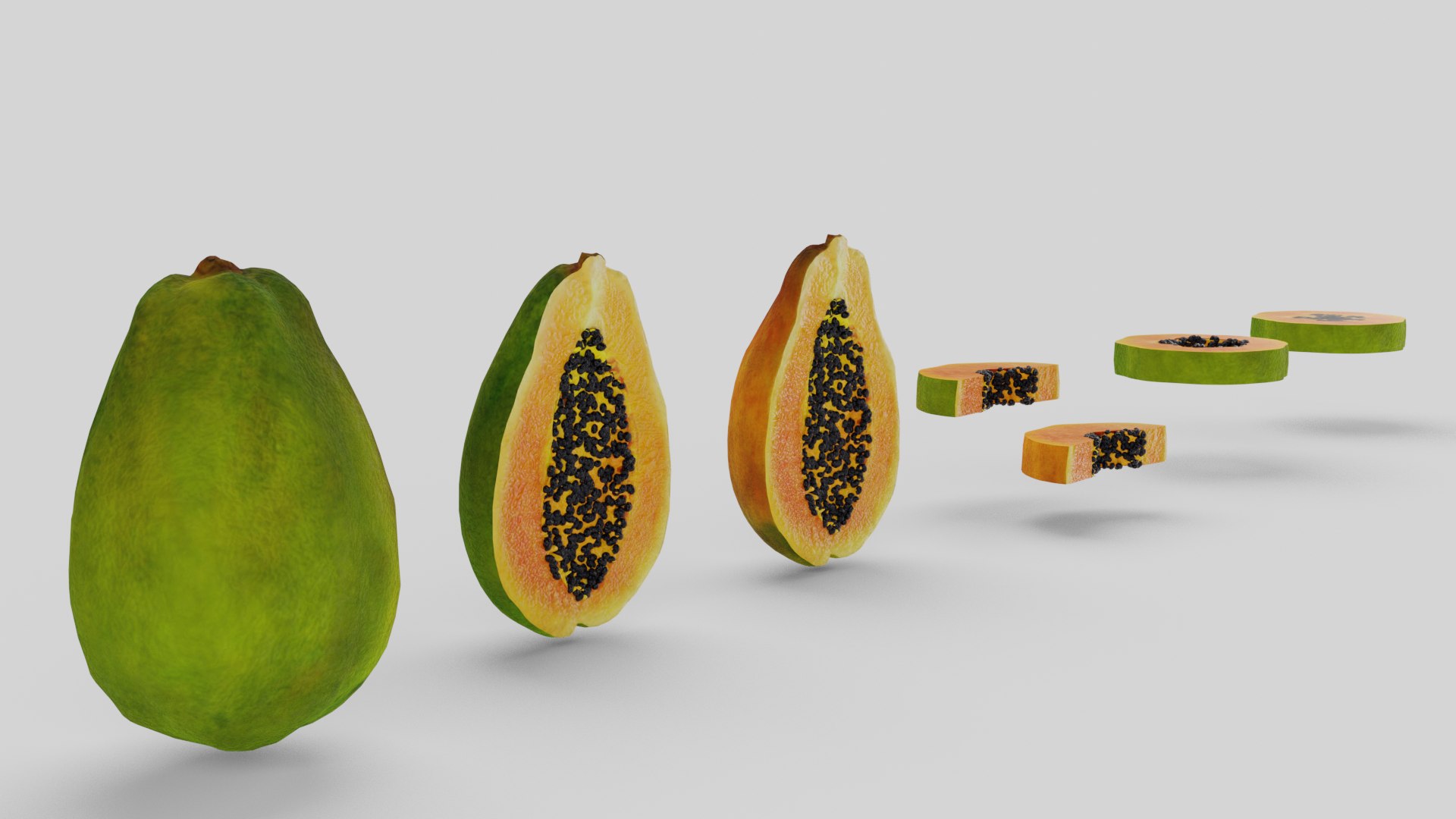 Papaya 3D Model - TurboSquid 1770106