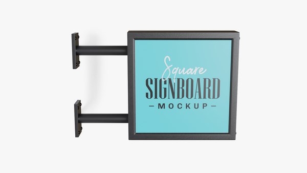 3D square signboard sign - TurboSquid 1662884