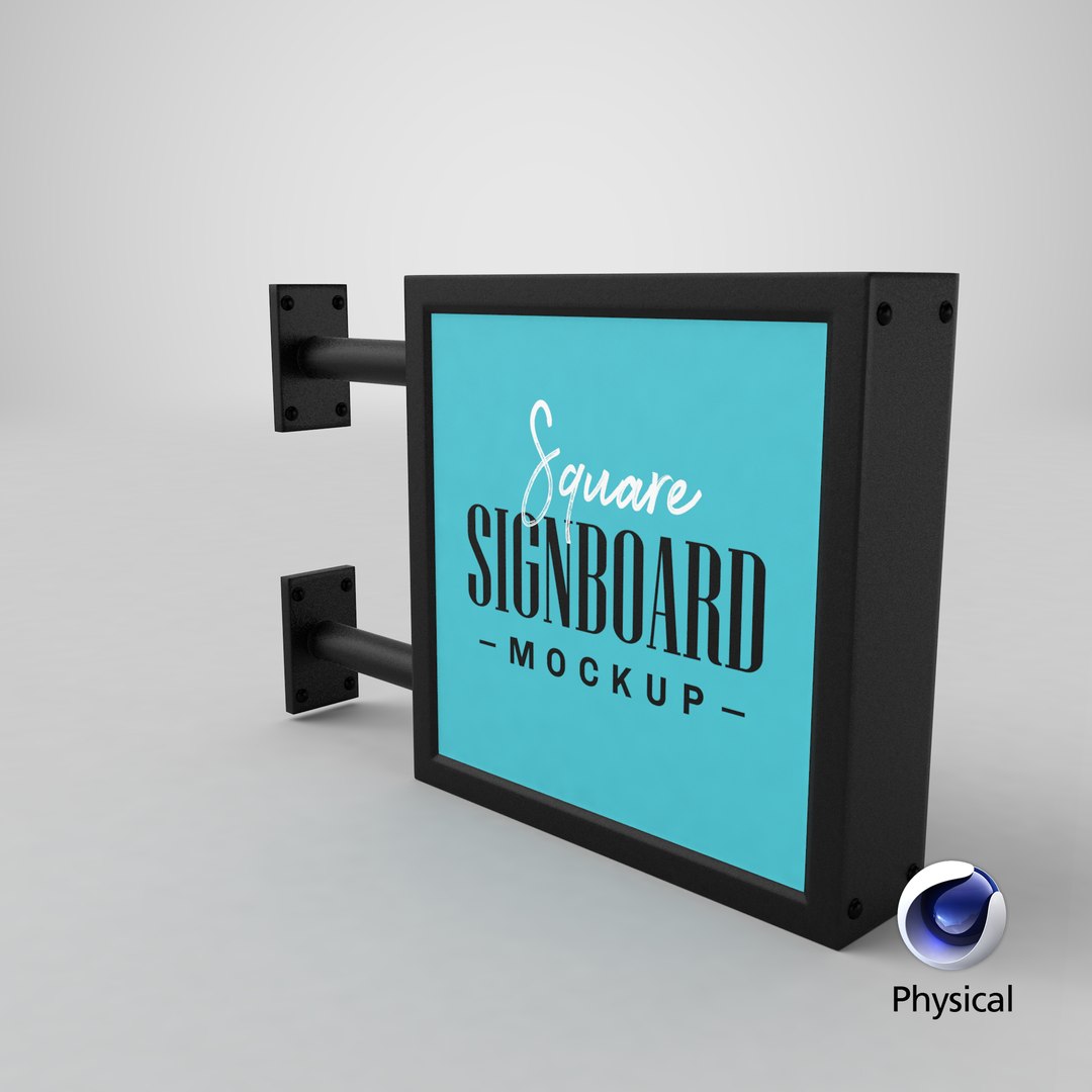 3D Square Signboard Sign - TurboSquid 1662884