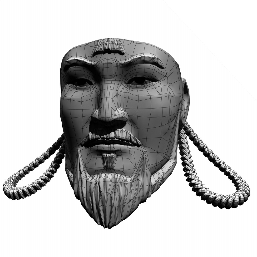 Genghis Khan Realistic Face Mask Statue 3D - TurboSquid 1830824