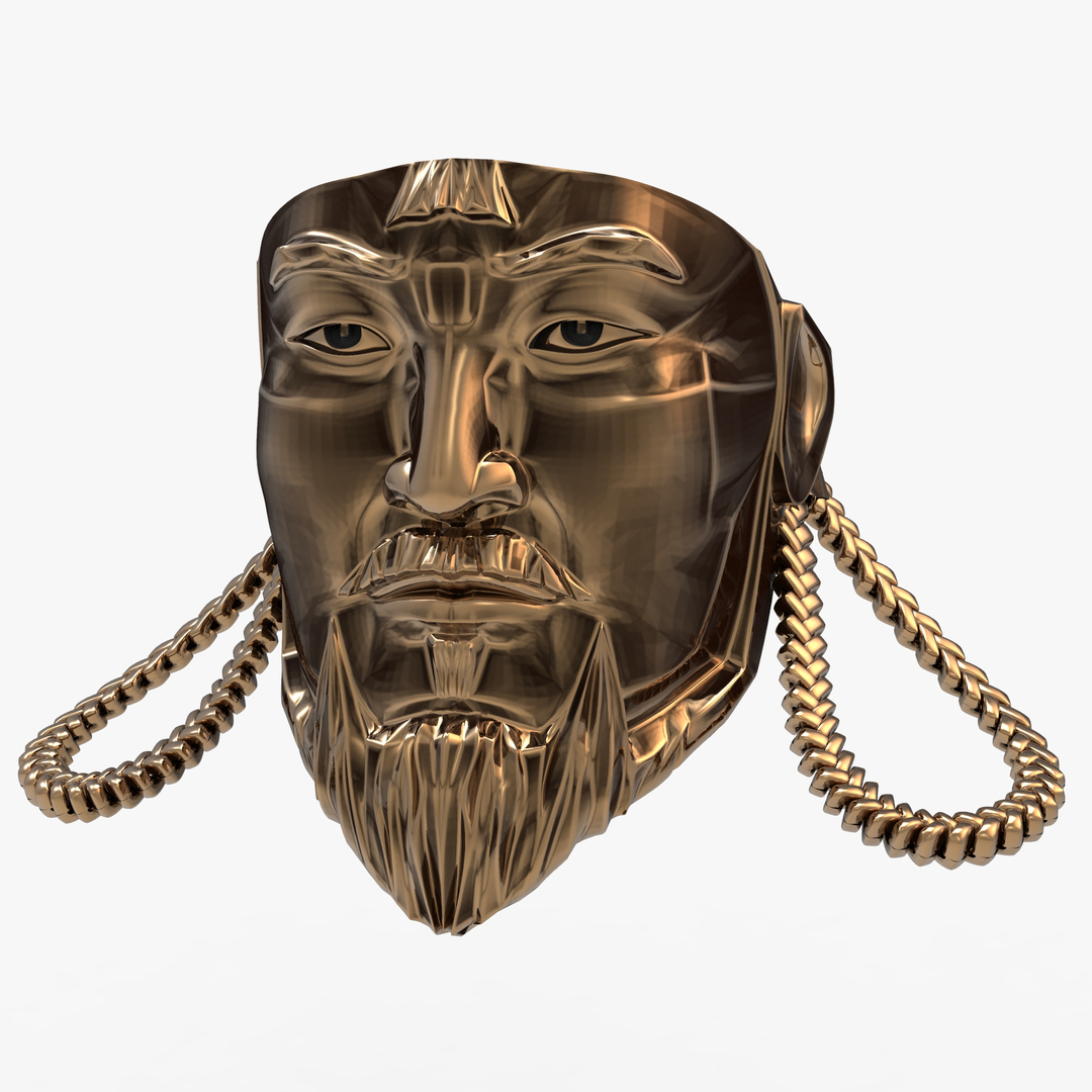 Genghis Khan Realistic Face Mask Statue 3D - TurboSquid 1830824