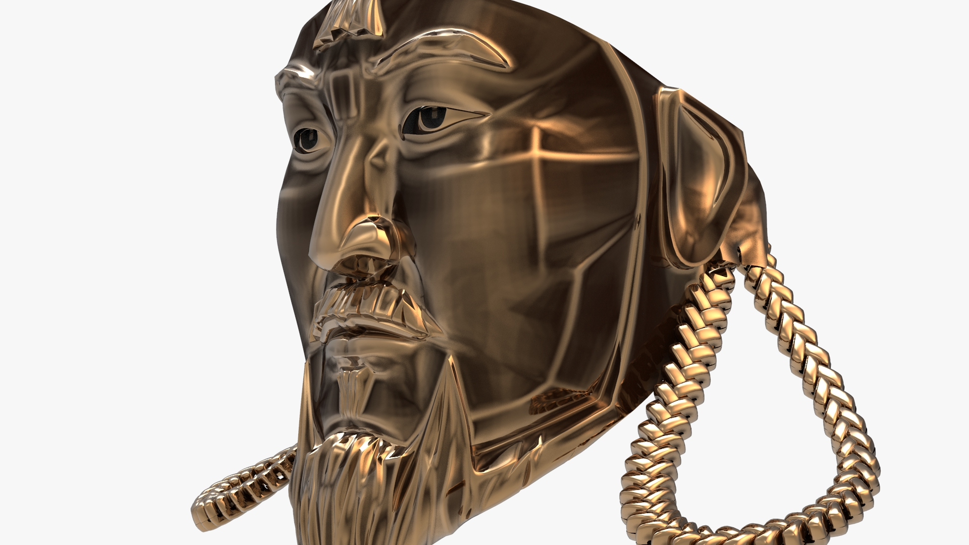 Estátua de máscara facial realista de Genghis Khan Modelo 3D ...