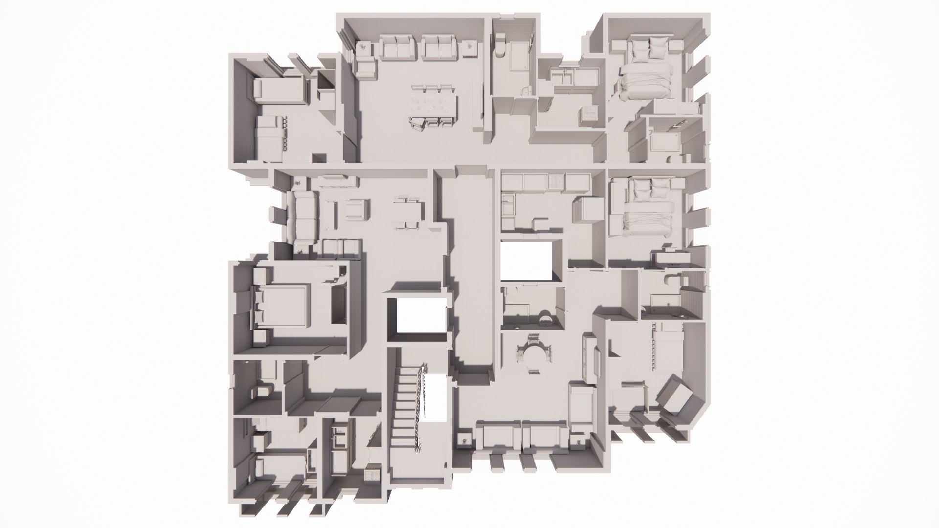 3D Residential Building G Plus 3 With Ground Parking - TurboSquid 1851057