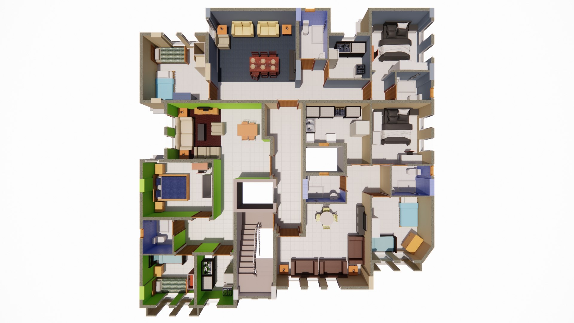 3D Residential Building G Plus 3 With Ground Parking - TurboSquid 1851057