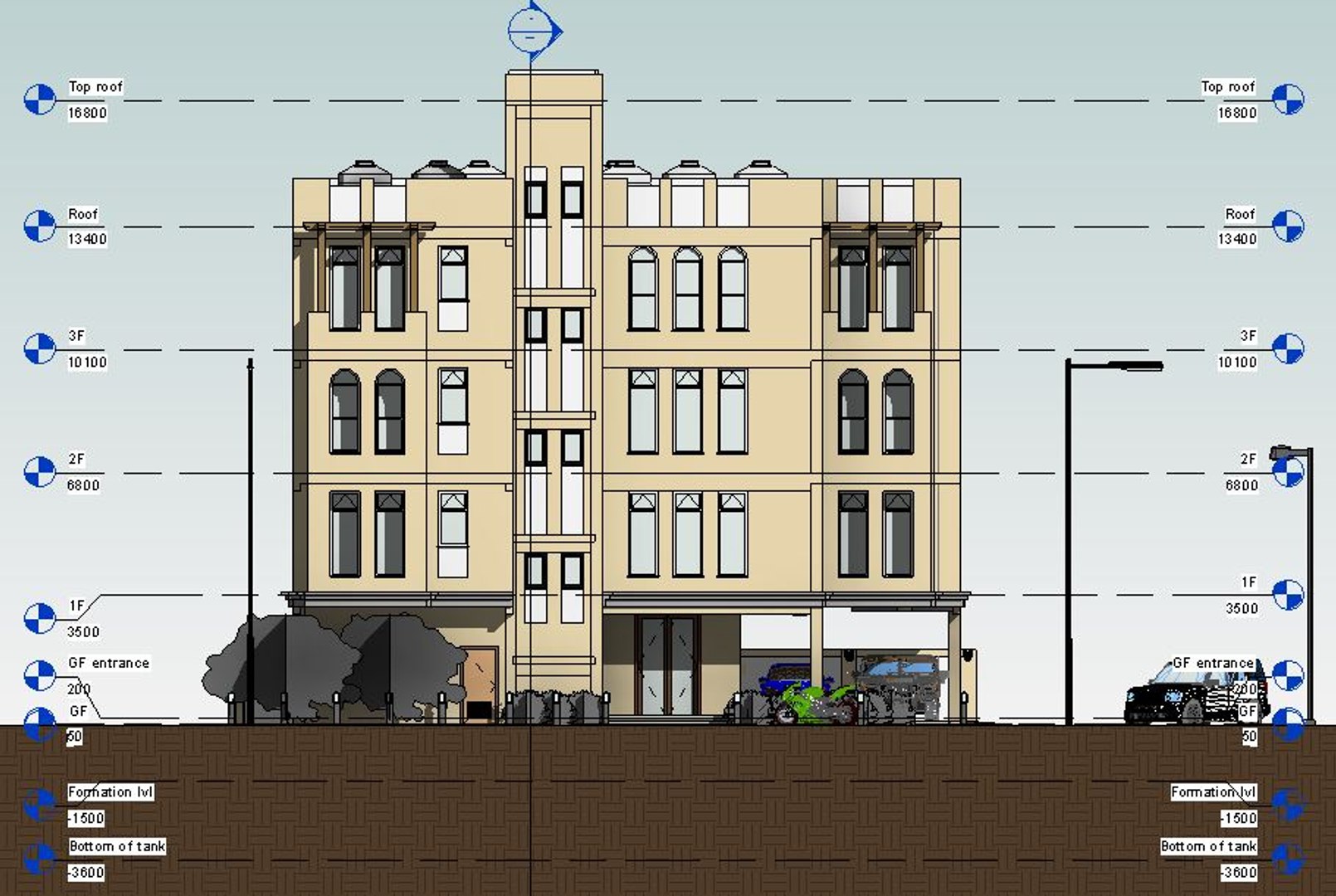 3D Residential building G plus 3 with ground parking - TurboSquid 1851057
