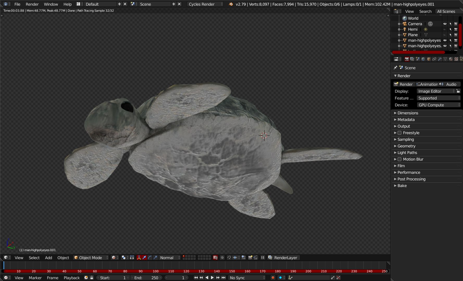 Blender turtle 3D model - TurboSquid 1228808