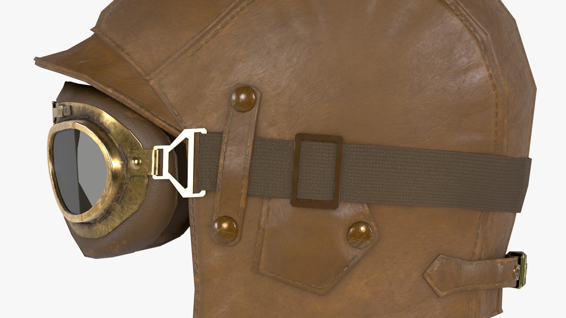 3D Aviator Goggles Hat Scarf Set - Orange - Game Asset Model ...