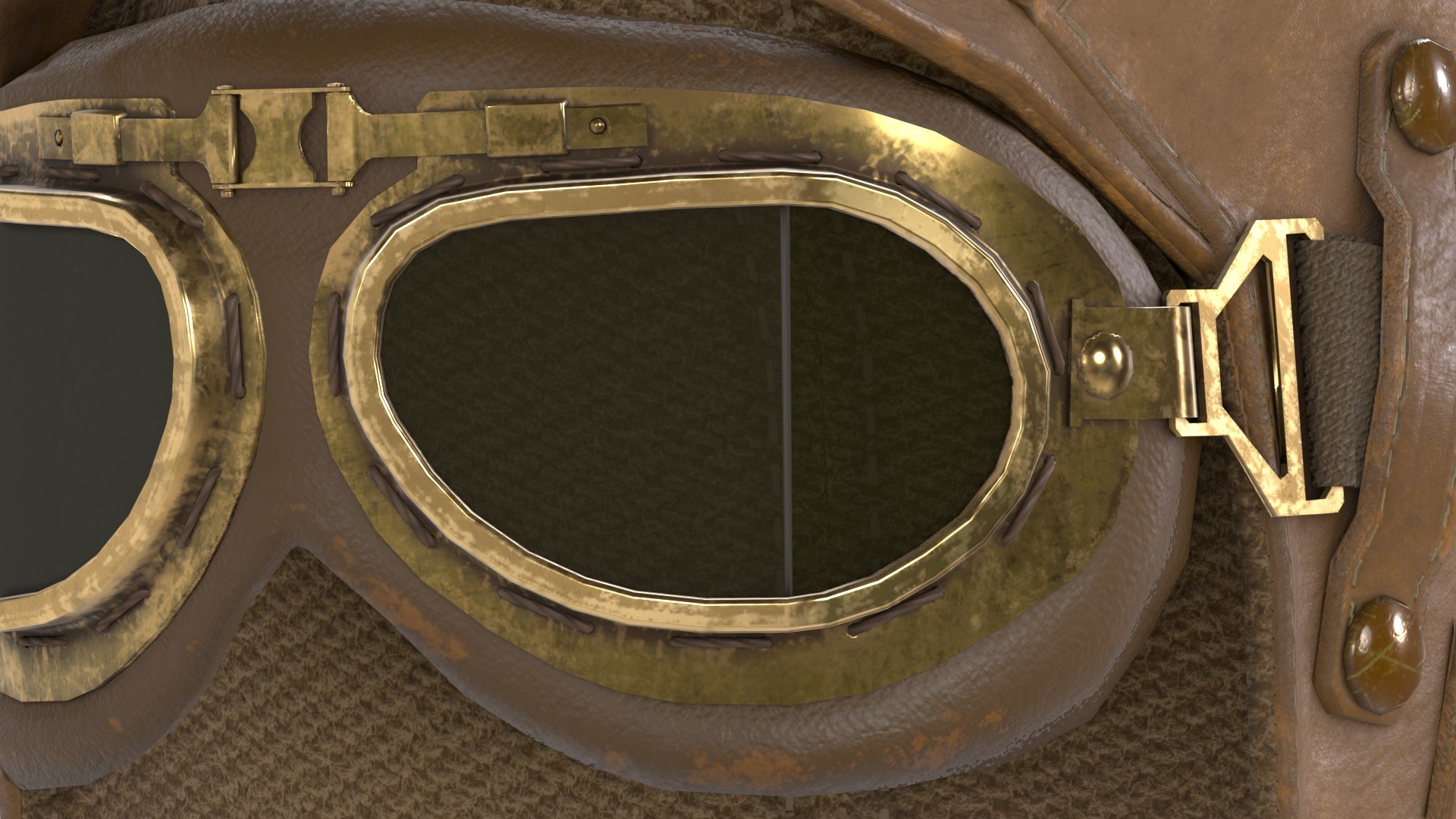 3D Aviator Goggles Hat Scarf Set - Orange - Game Asset Model ...