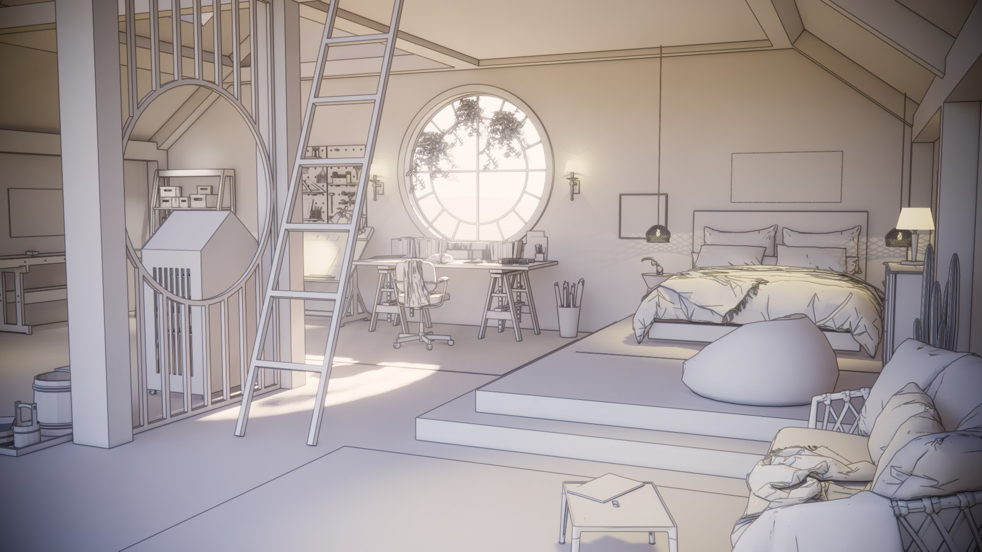Carpenter Cabin Of Architect 3D Model - TurboSquid 1929481