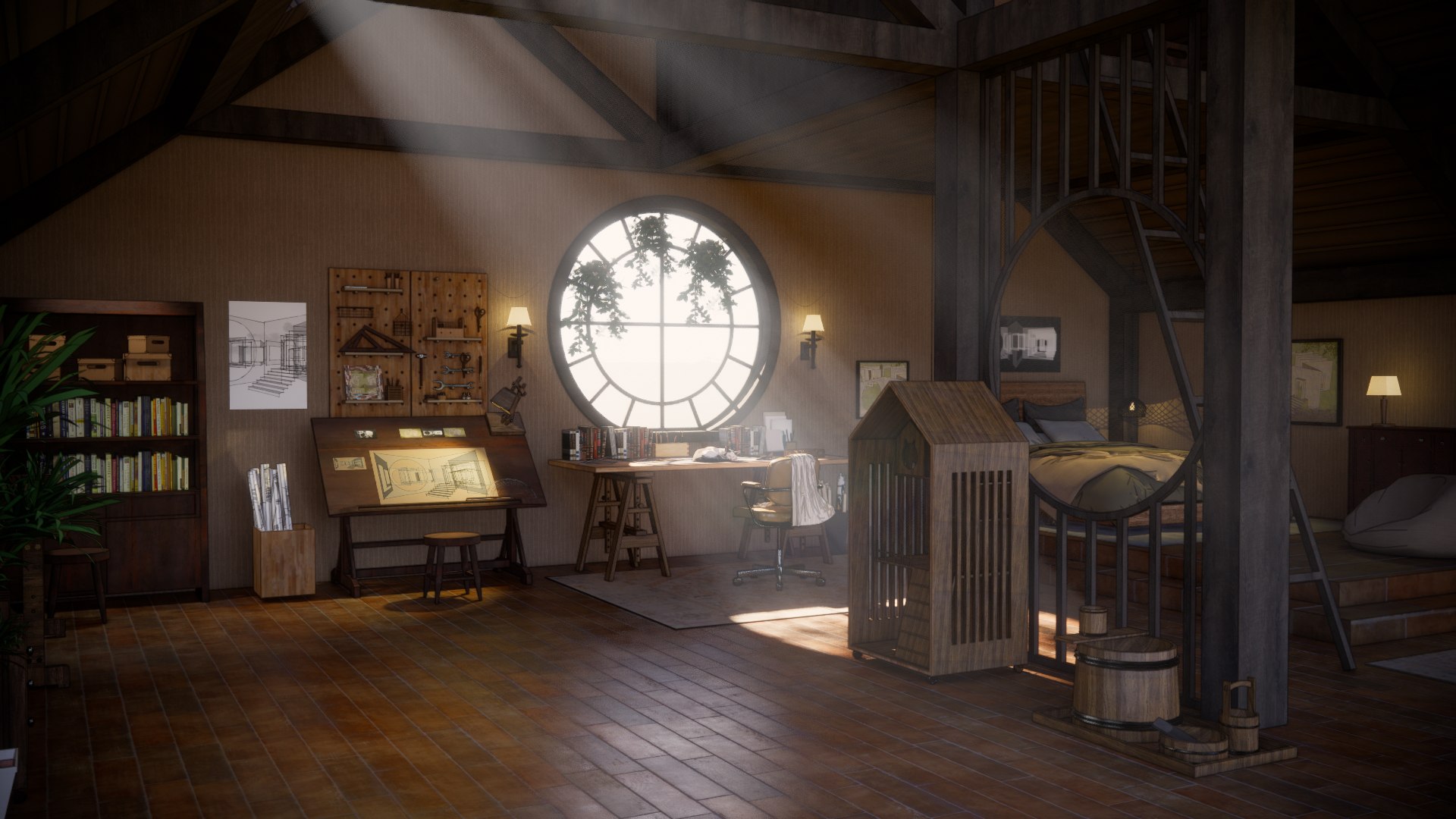 Carpenter Cabin Of Architect 3D Model - TurboSquid 1929481