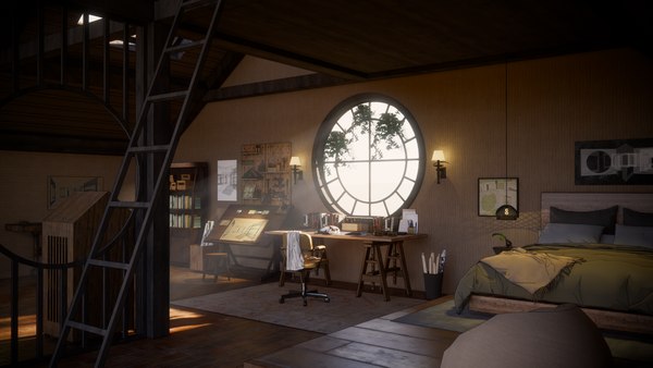 Carpenter cabin of architect 3D model - TurboSquid 1929481