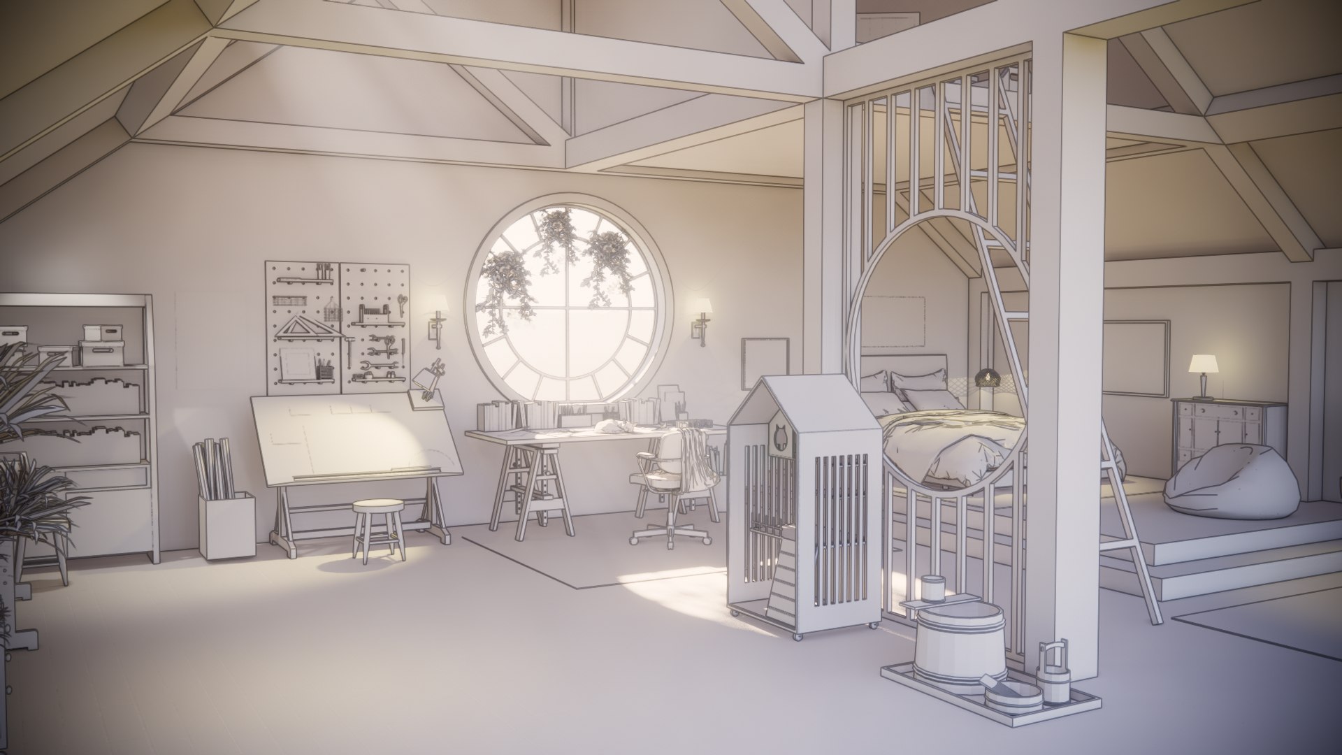 Carpenter Cabin Of Architect 3D Model - TurboSquid 1929481