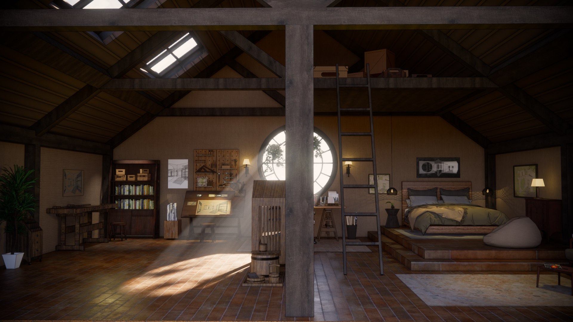 Carpenter Cabin Of Architect 3D Model - TurboSquid 1929481