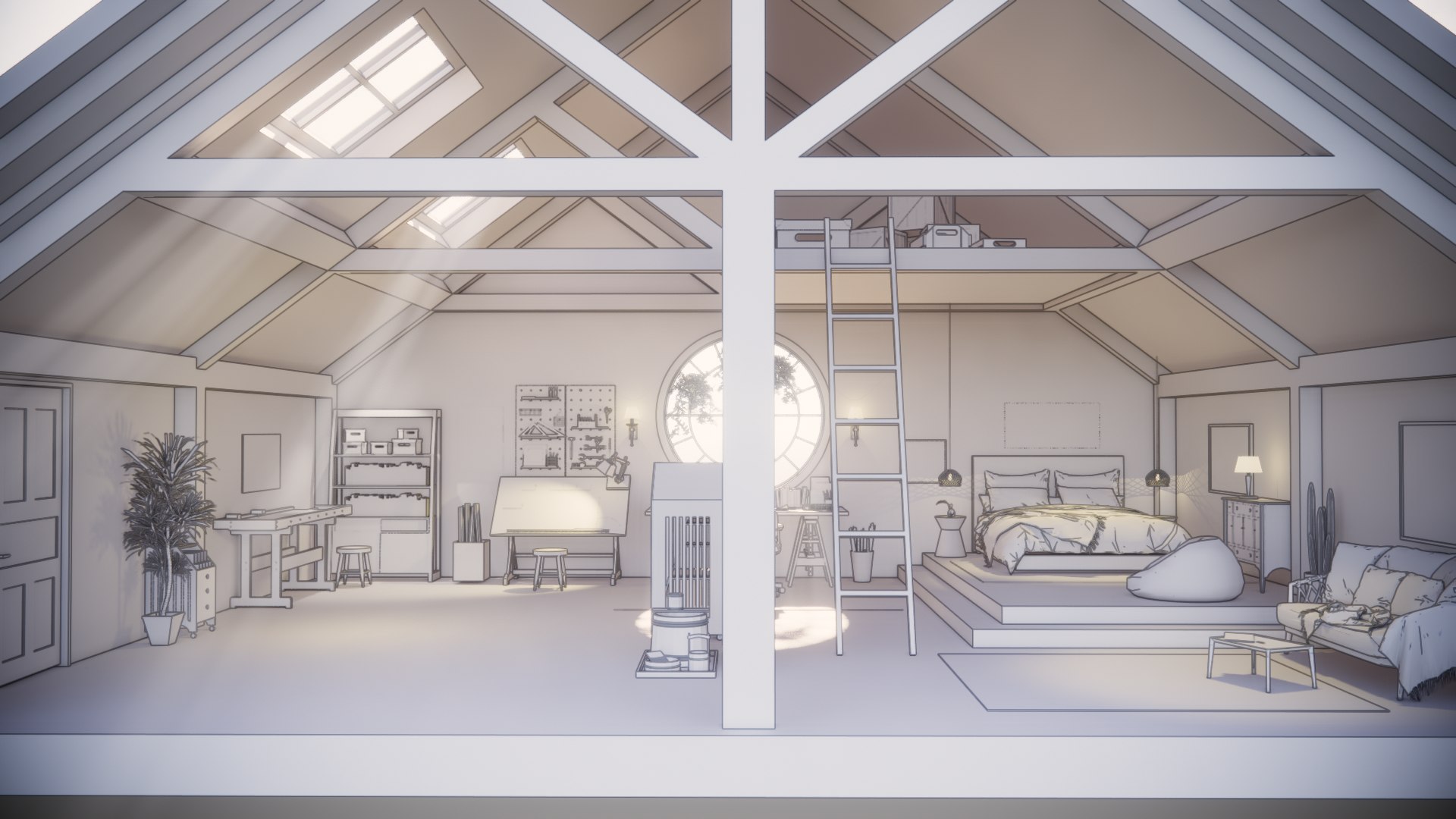 Carpenter Cabin Of Architect 3D Model - TurboSquid 1929481