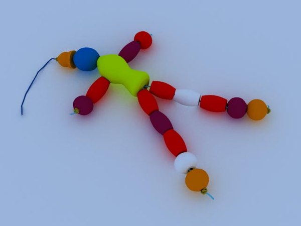 3d wooden puppet model