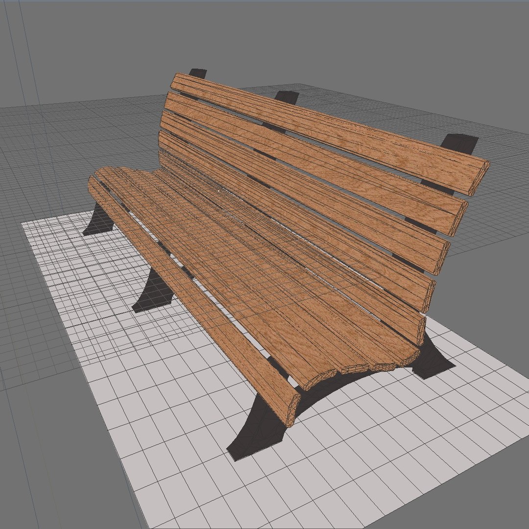 bench wooden 3d model