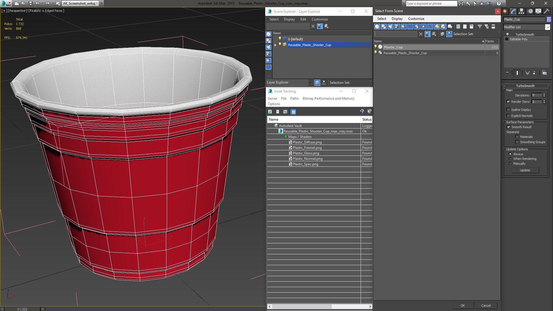 3D Reusable Plastic Shooter Cup Model - TurboSquid 1944867