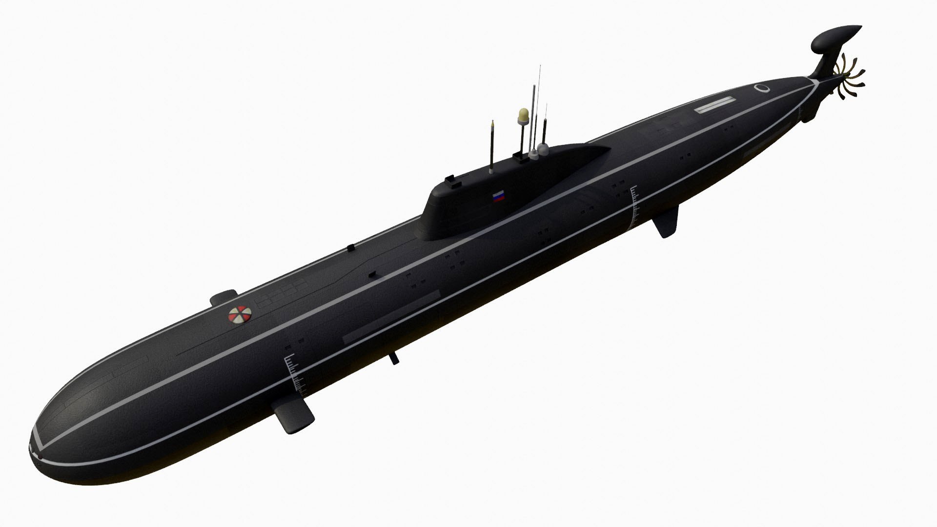 3d soviet akula class attack submarine