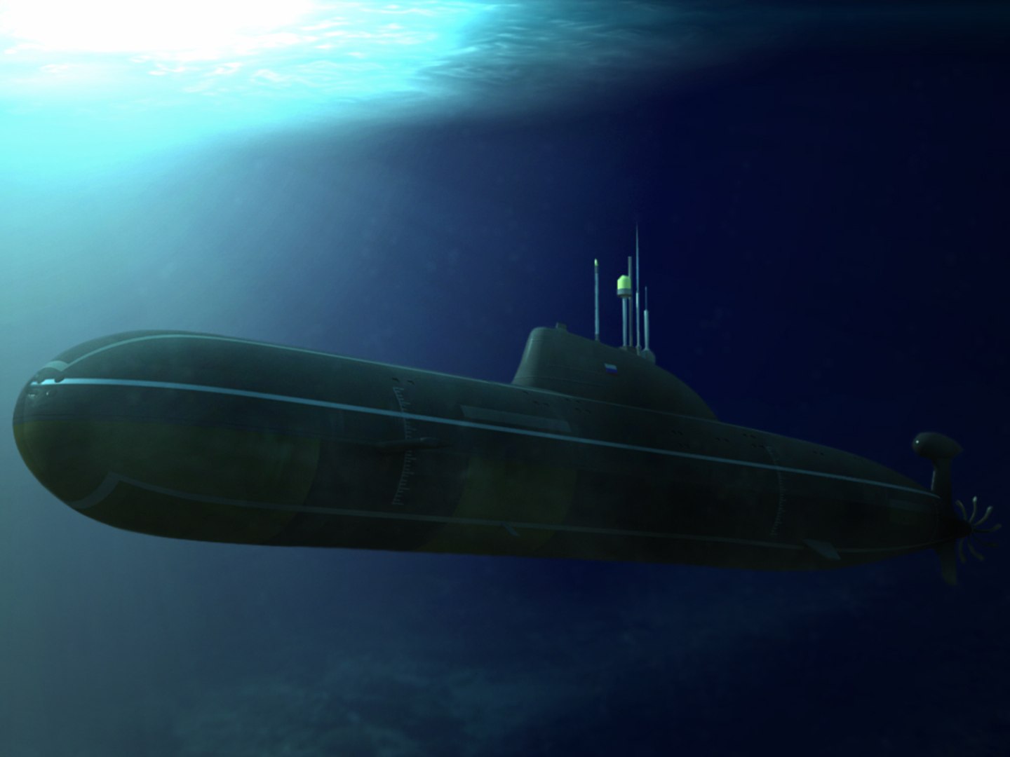 3d soviet akula class attack submarine