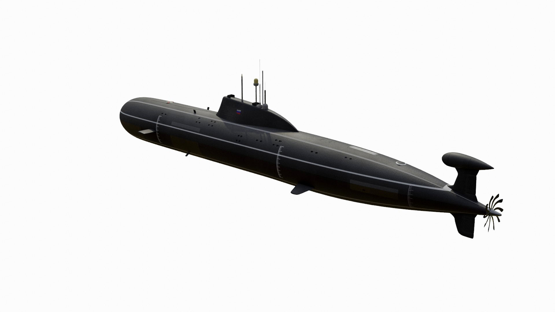 3d soviet akula class attack submarine