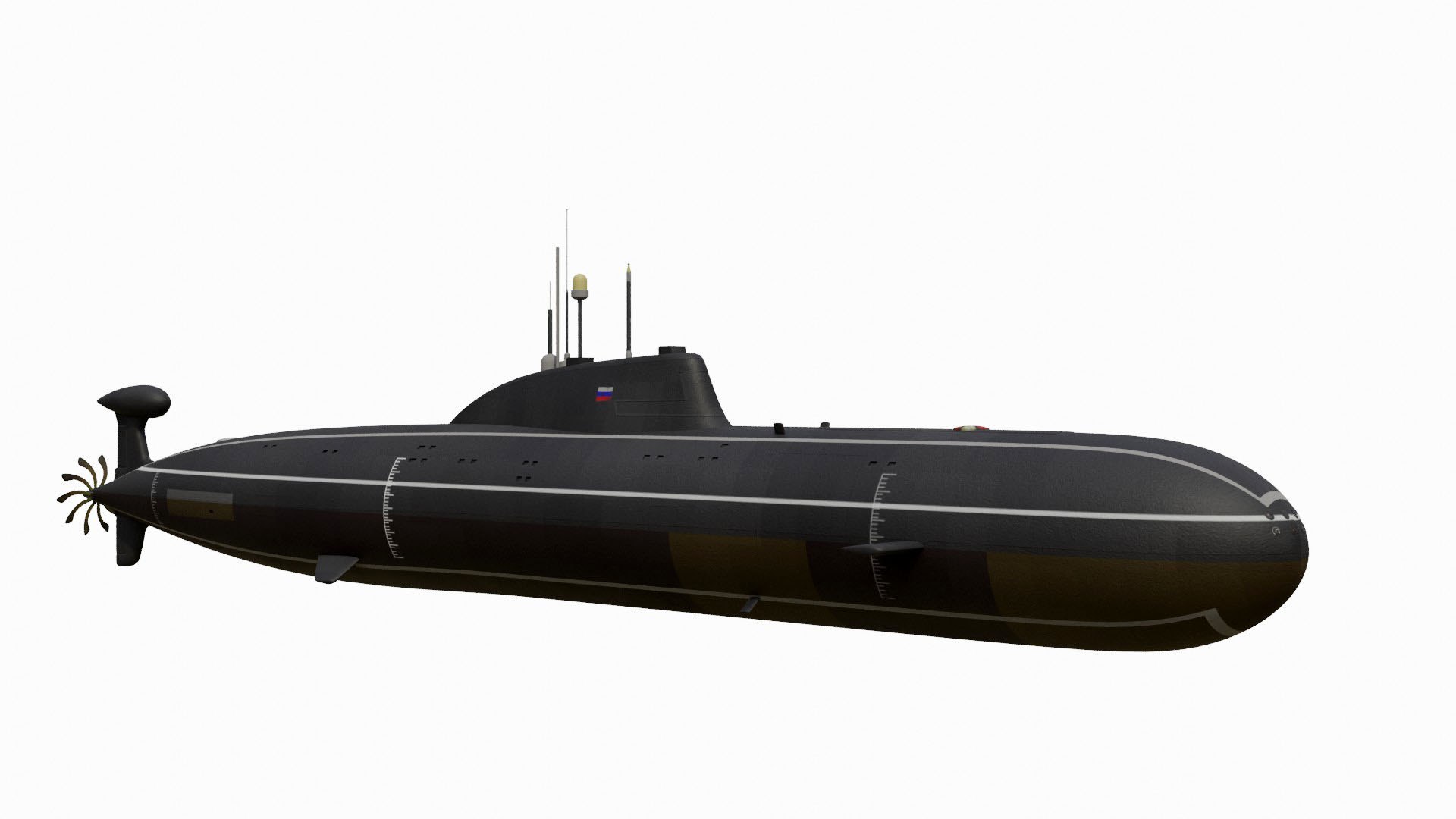 3d soviet akula class attack submarine