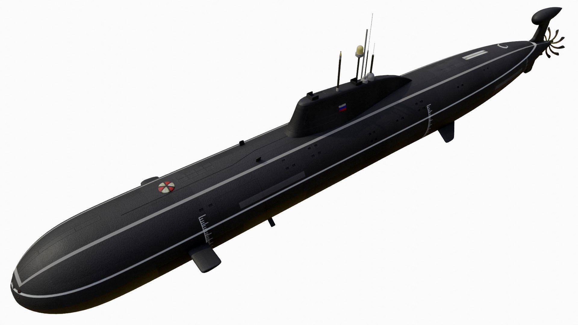 3d soviet akula class attack submarine