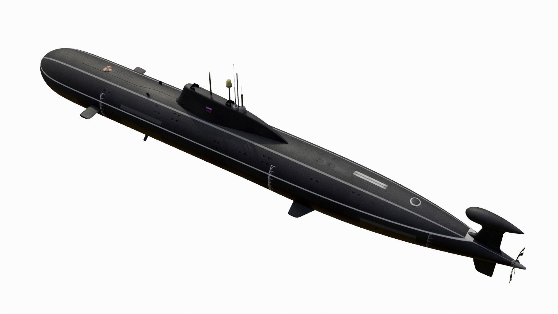 3d soviet akula class attack submarine