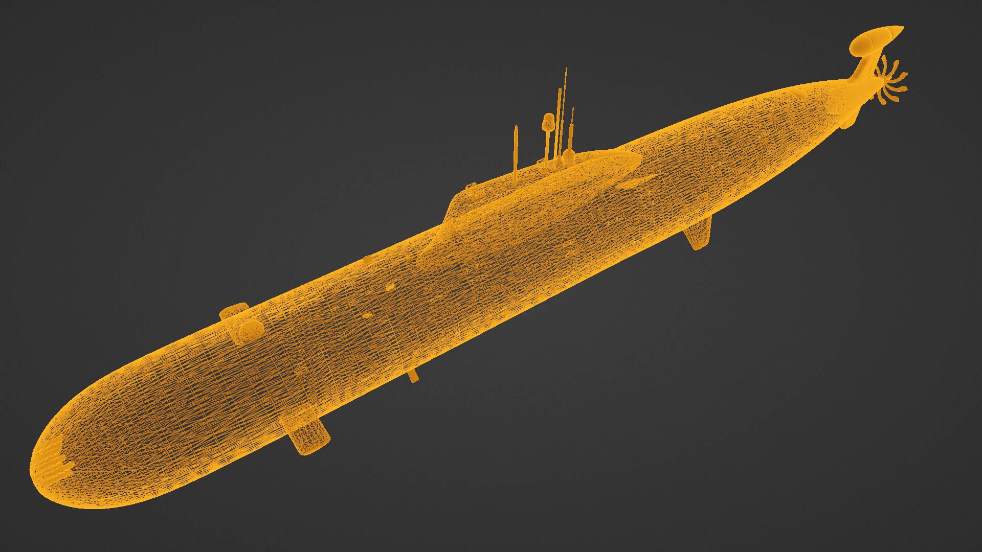 3d soviet akula class attack submarine