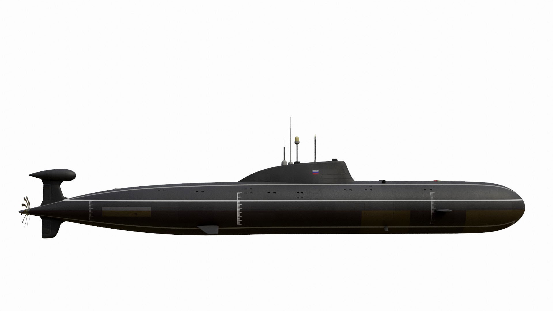 3d soviet akula class attack submarine