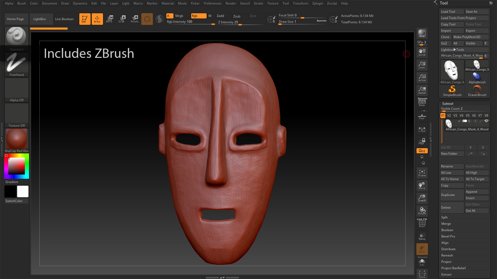 African Congo Mask 4 Wood 3D Model - TurboSquid 2379779