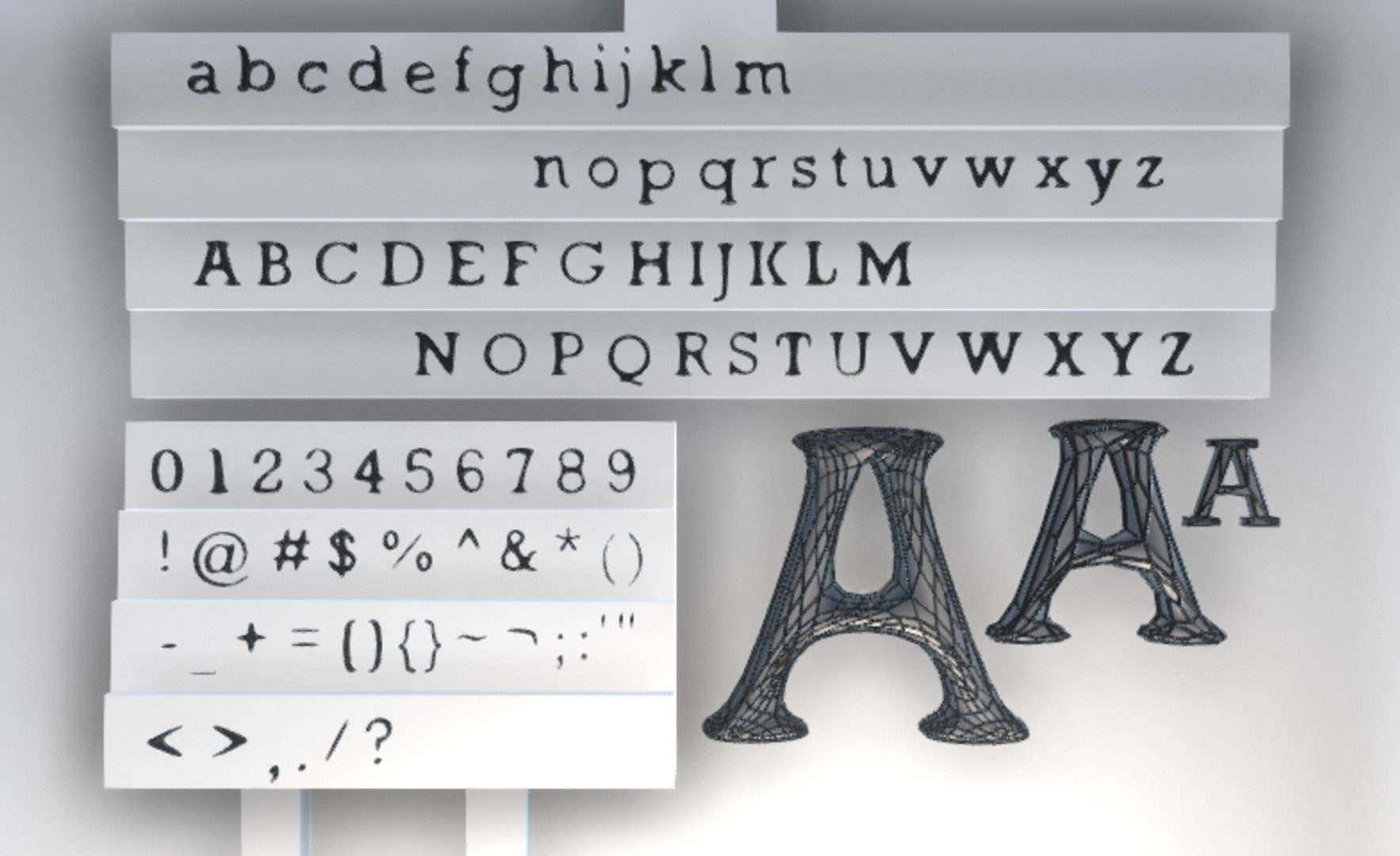 Click Clack Font Model - TurboSquid 1436031
