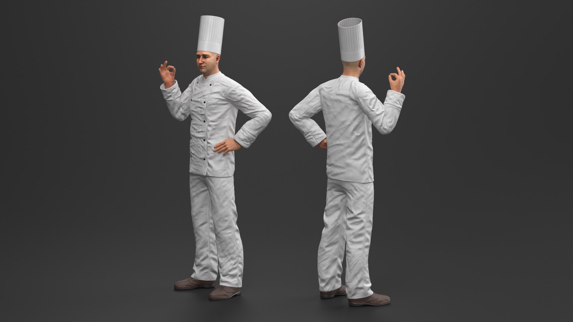 3D Professional Chef Character In Pose For 3D Print - TurboSquid 2362545