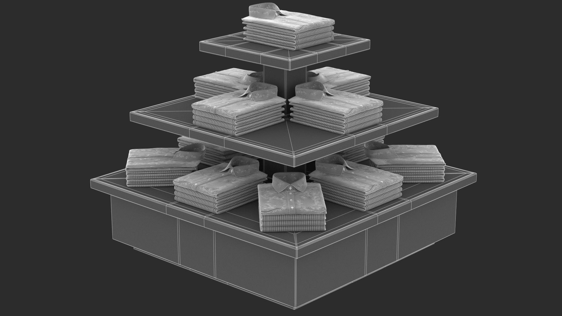 3D Shirt Pyramid Display 3 - TurboSquid 2009749