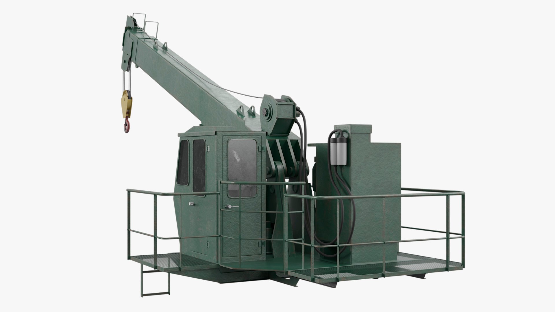 3D Operator Cabin With Ship Crane Boom - TurboSquid 2387442