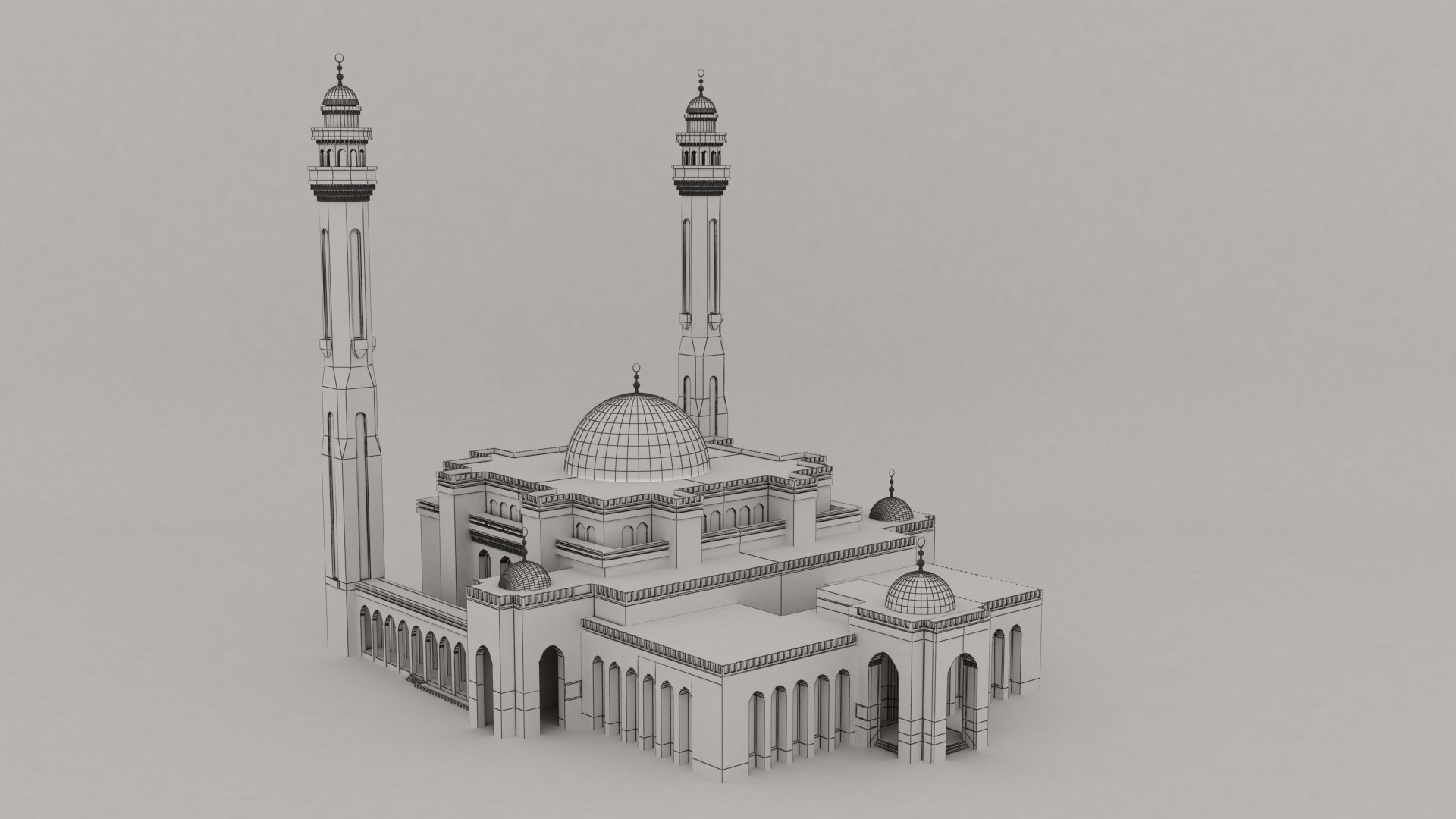 3D al fateh mosque model - TurboSquid 1649801