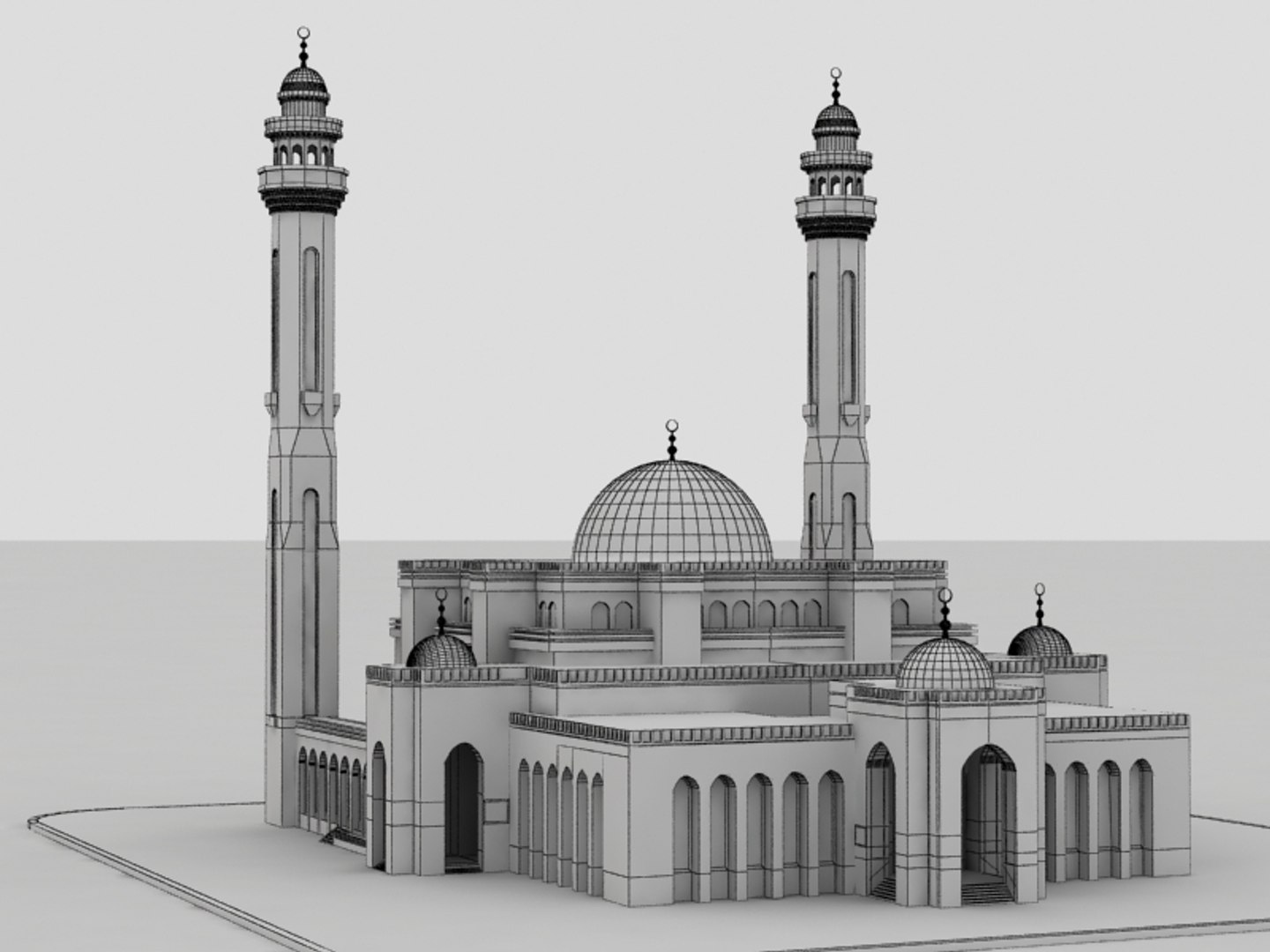 3D al fateh mosque model - TurboSquid 1649801