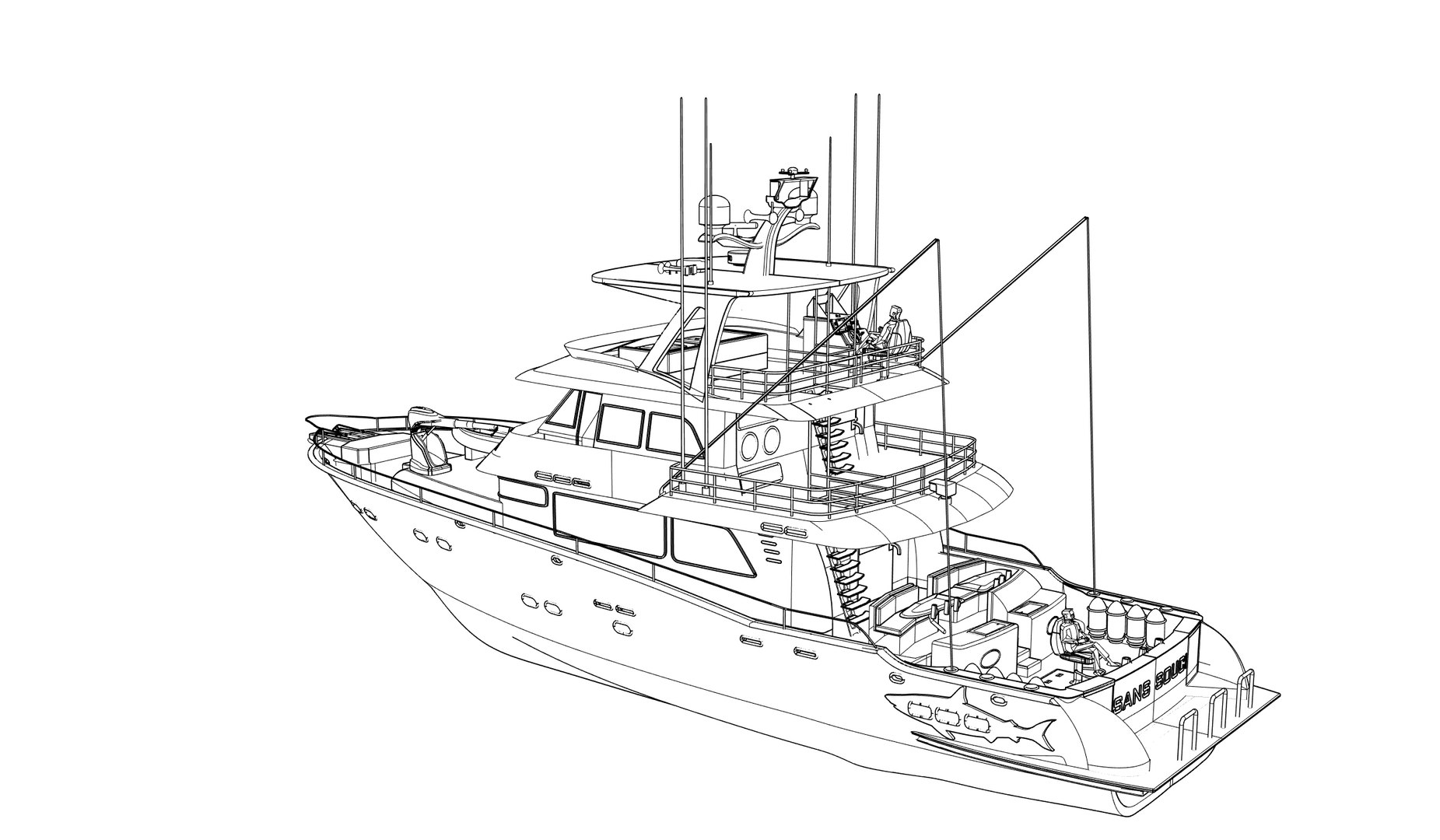 3d Model Of Trawler Yacht